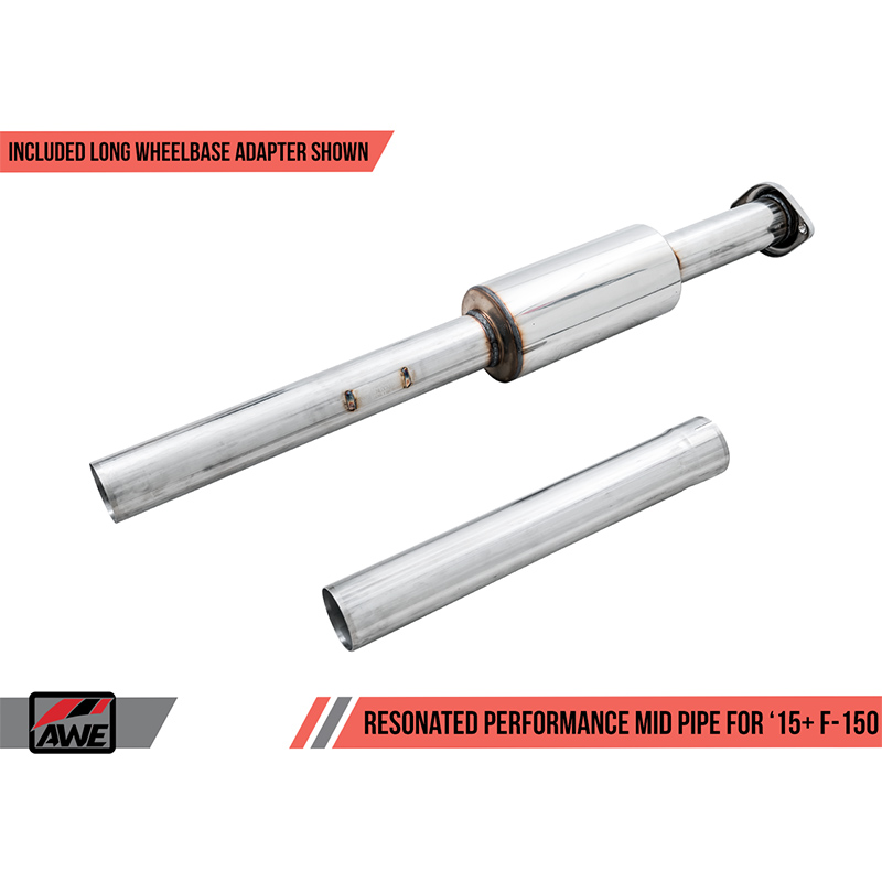 AWE Tuning Resonated Mid Pipe - F-150 2.7T / 3.5L / 5.0L 2015-2020 ...